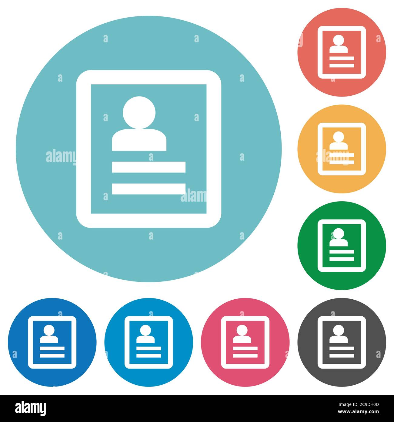 Contacts flat white icons on round color backgrounds Stock Vector Image & Art - Alamy