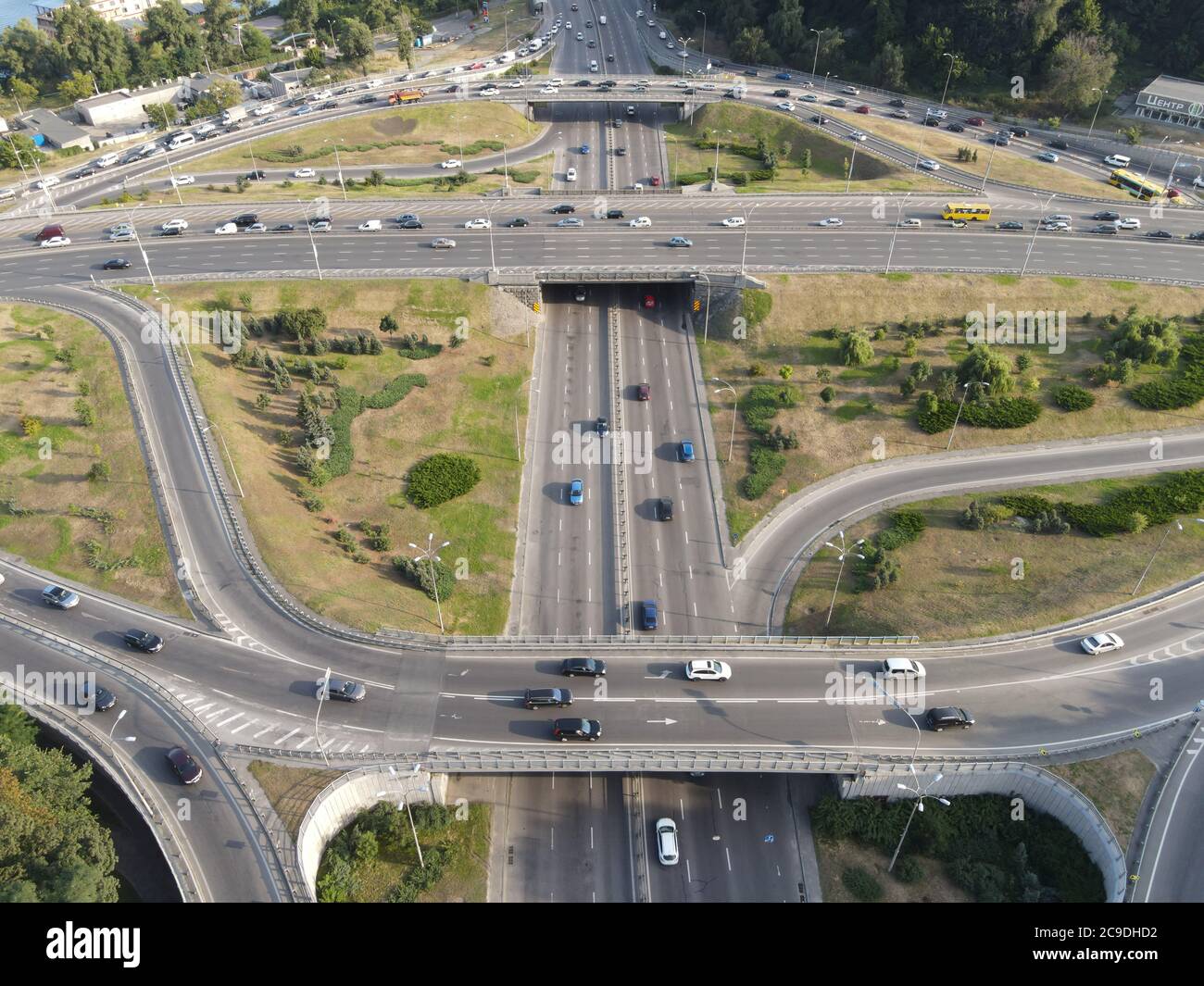 Motorway aerial cars hi-res stock photography and images - Alamy