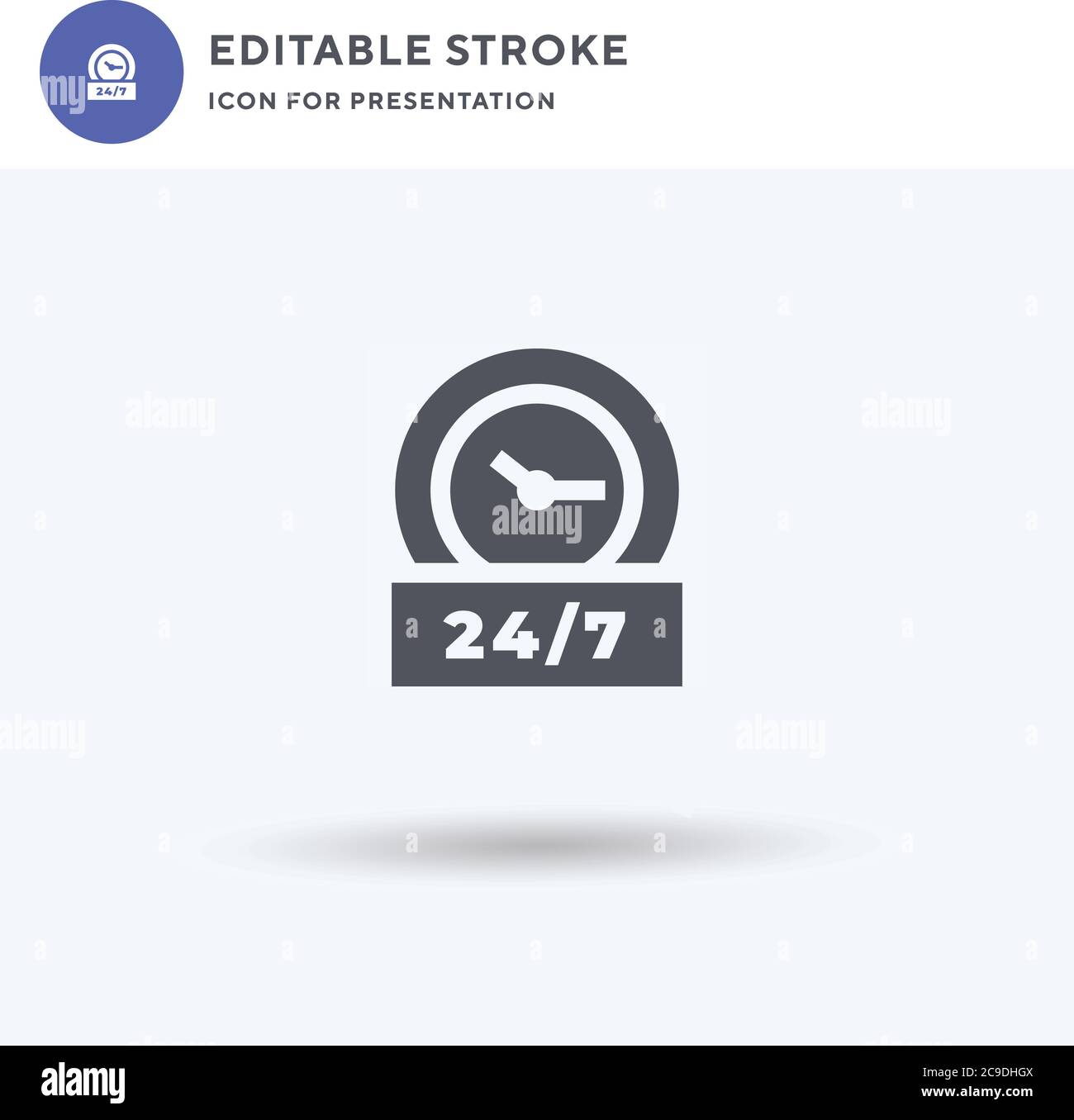 Open Hours icon vector, filled flat sign, solid pictogram isolated on ...