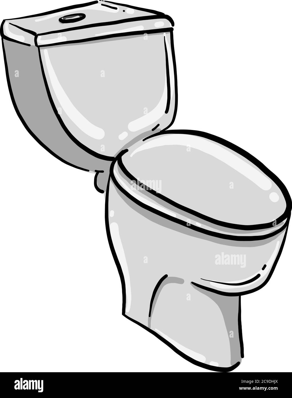 White toilet bowl, illustration, vector on white background Stock ...