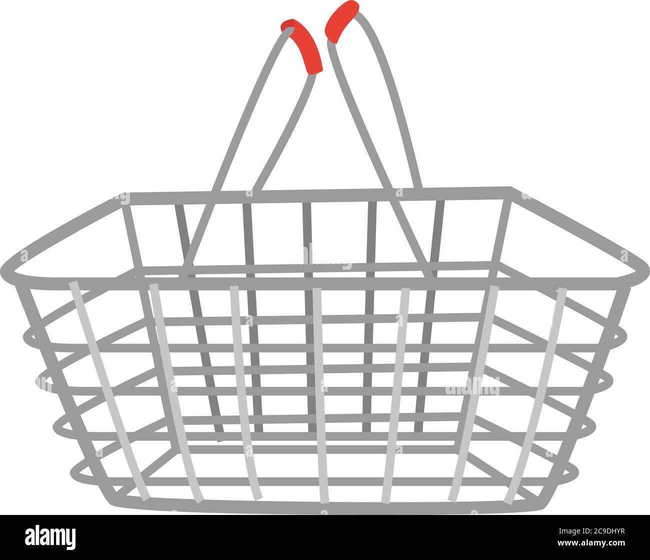 Supermarket basket, illustration, vector on white background Stock ...