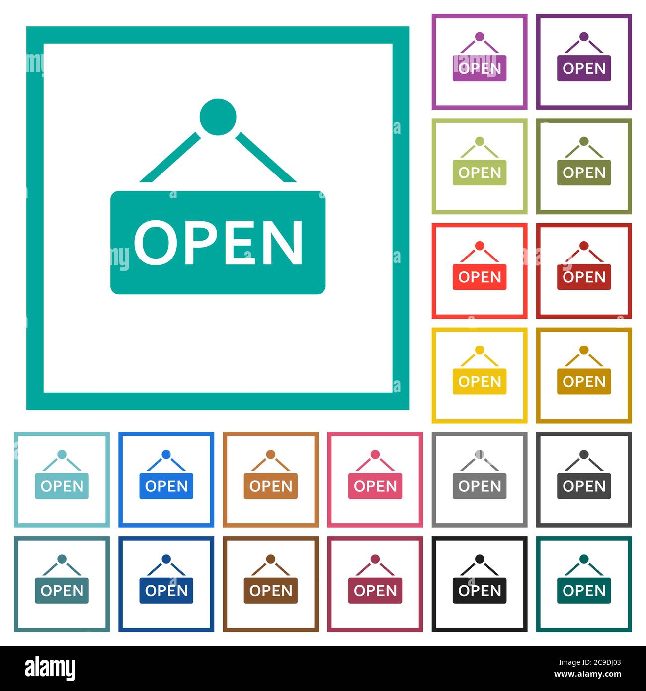 Hanging sign door square Stock Vector Images - Alamy