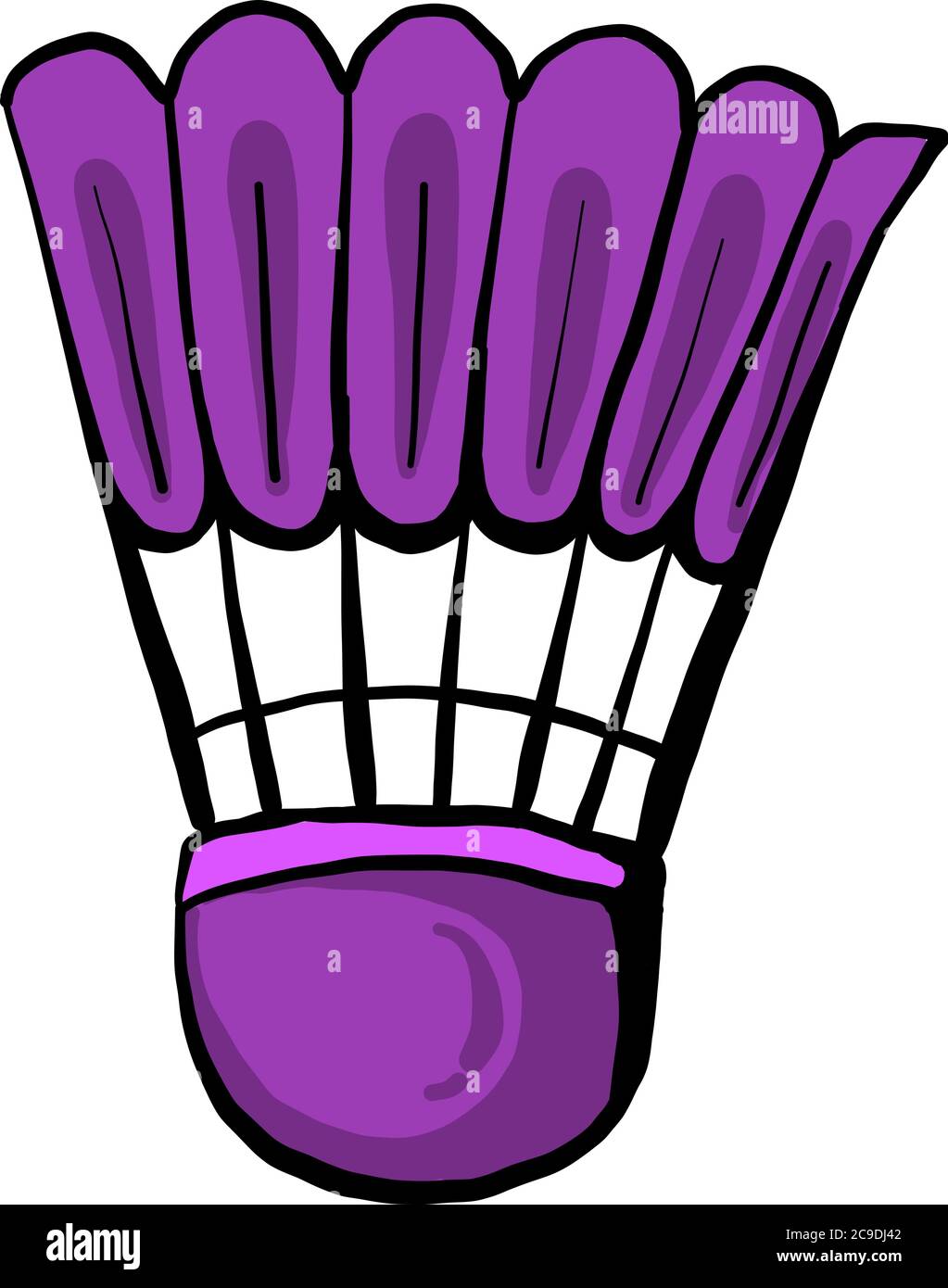 Purple badminton ball, illustration, vector on white background Stock ...