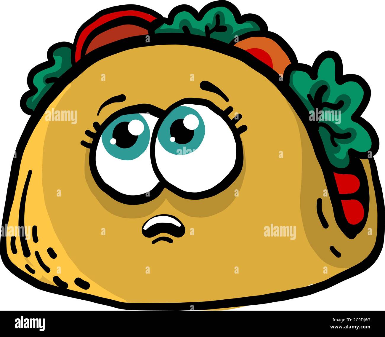 Surprised taco, illustration, vector on white background Stock Vector ...