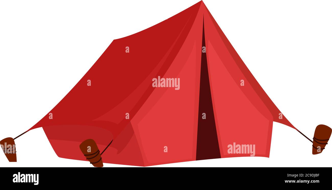 Red tent, illustration, vector on white background Stock Vector Image ...