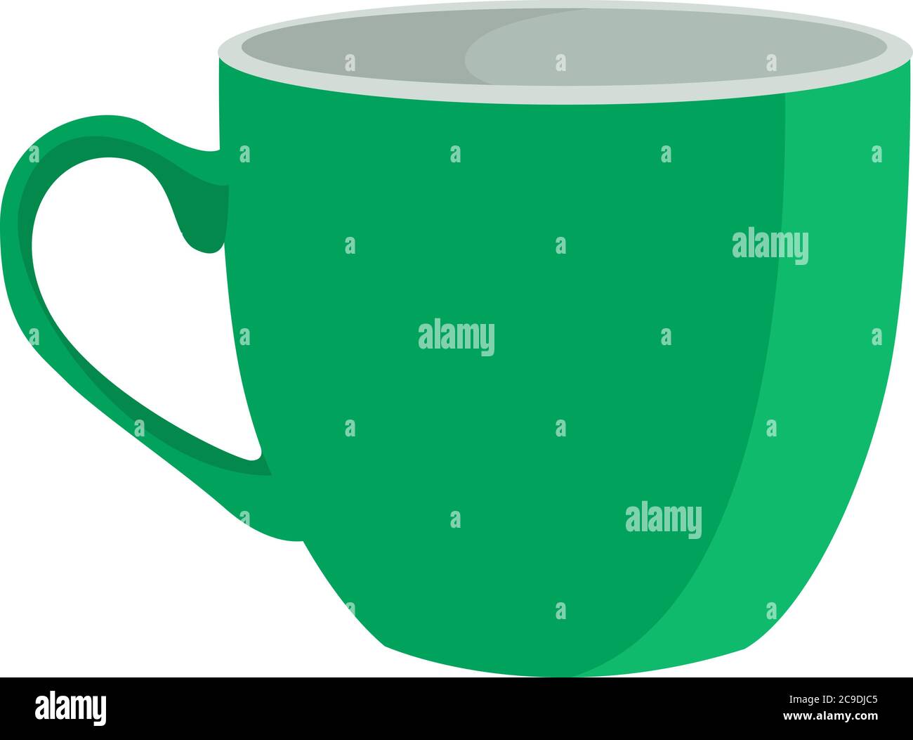 Green tea cup, illustration, vector on white background Stock Vector ...