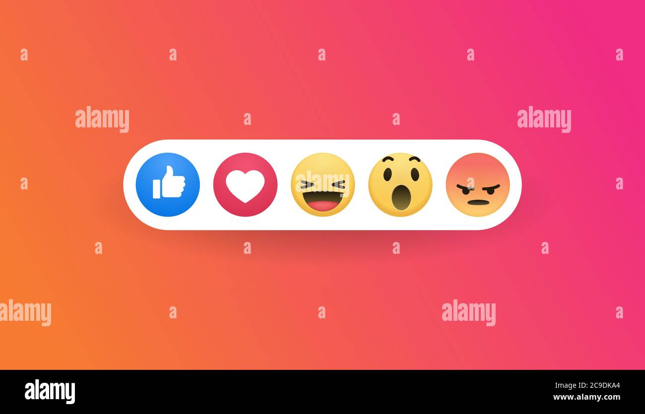 vector emoji bar with different reactions for social networks Stock ...