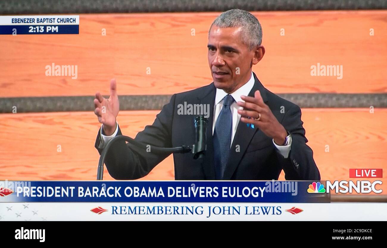 Atlanta, Georgia, USA. 30th July, 2020. A screen grab of President ...