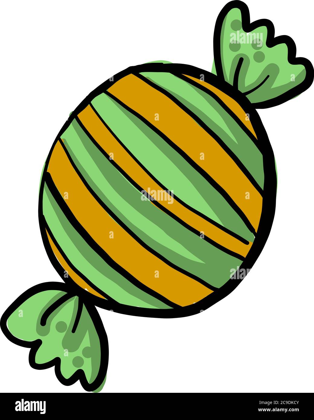 Green candy, illustration, vector on white background Stock Vector ...