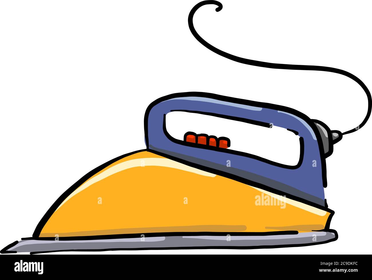 Yellow iron, illustration, vector on white background Stock Vector ...