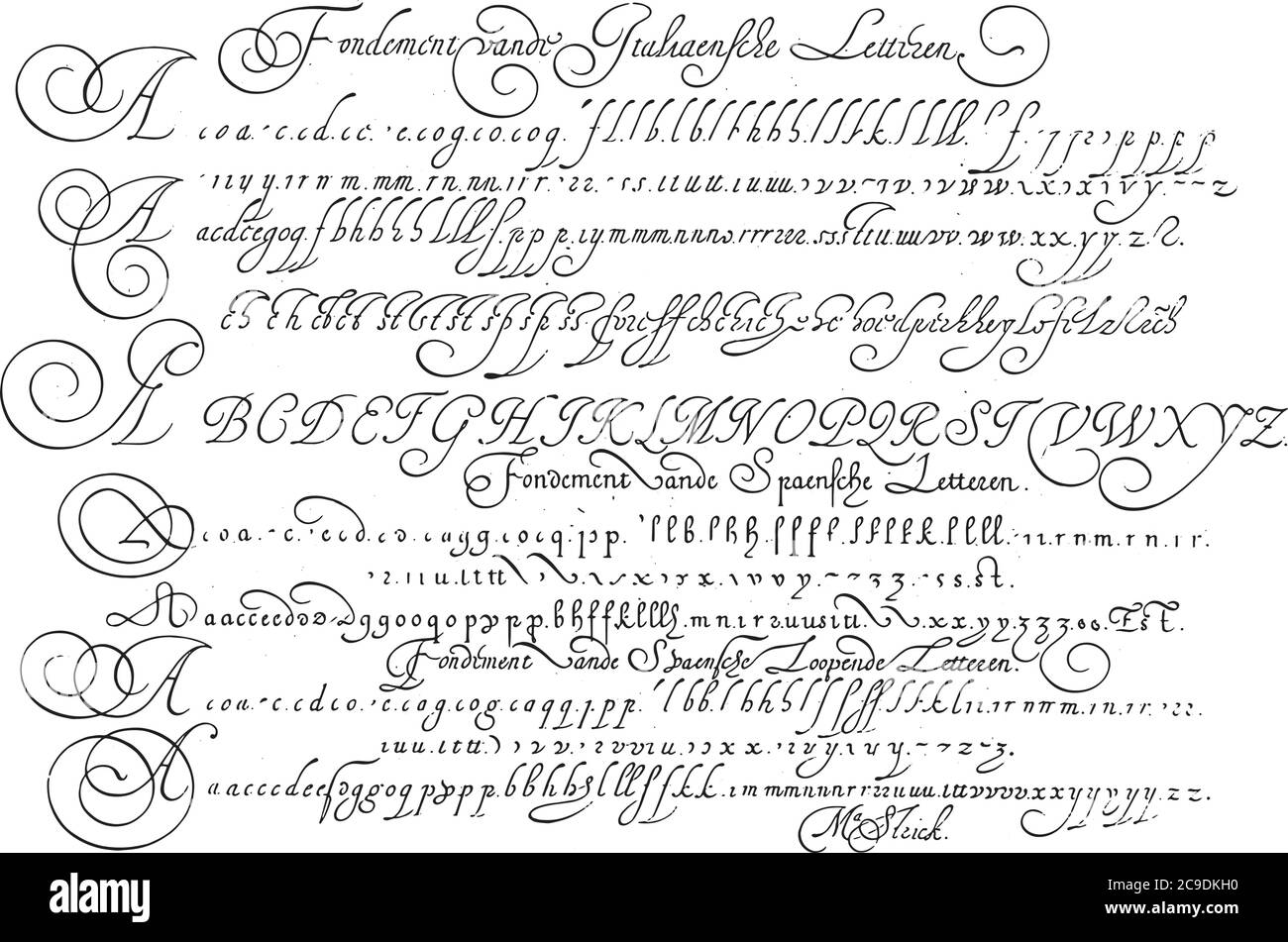 Examples of the Italian and Spanish letter, Hans Strick, 1618 Examples ...
