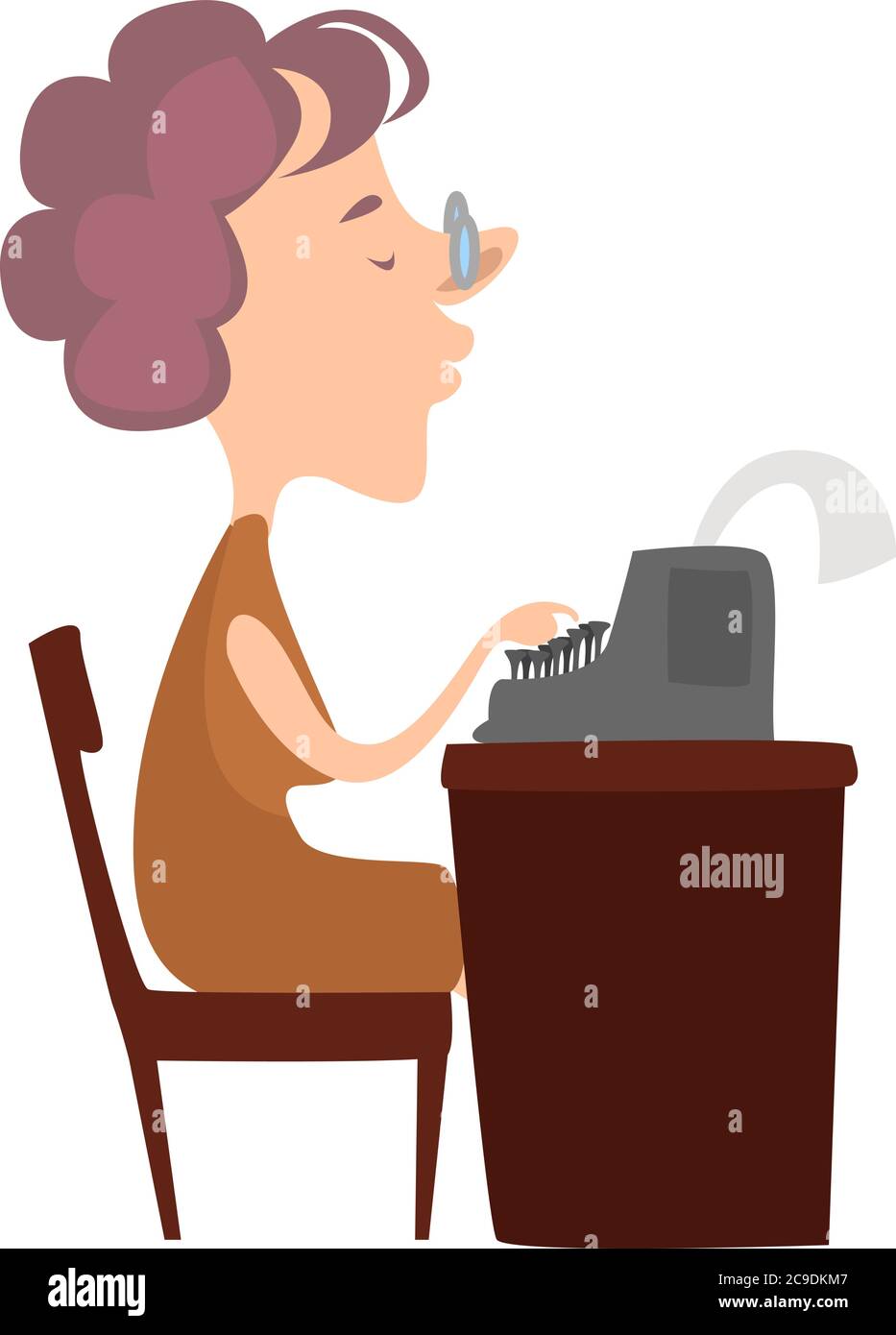Old typewriter, illustration, vector on white background Stock Vector ...