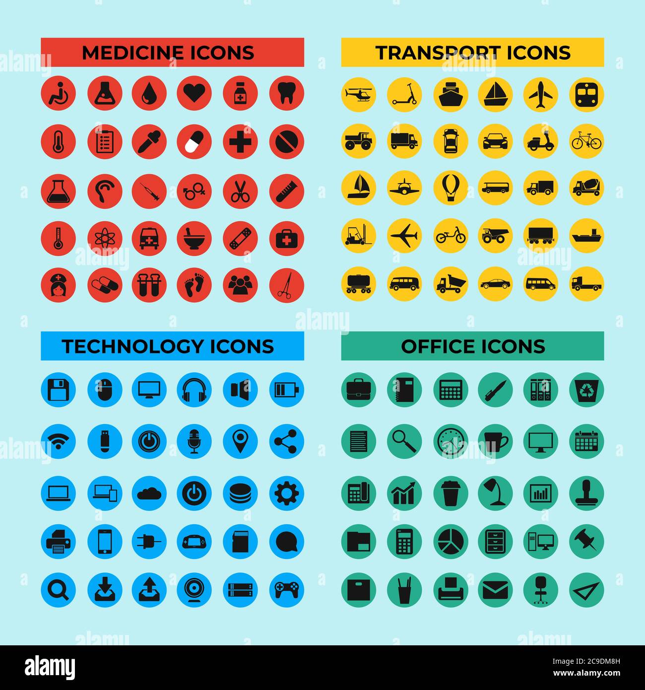 Set Of Icons, Quality Universal Pack, Big Icon Collection Vector Design ...