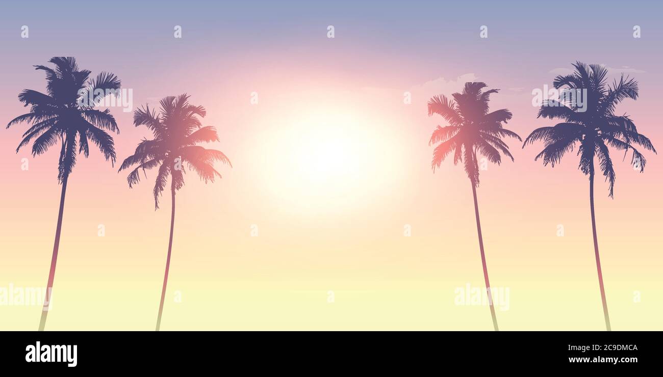 Silhouette trees on coastline Stock Vector Images - Alamy