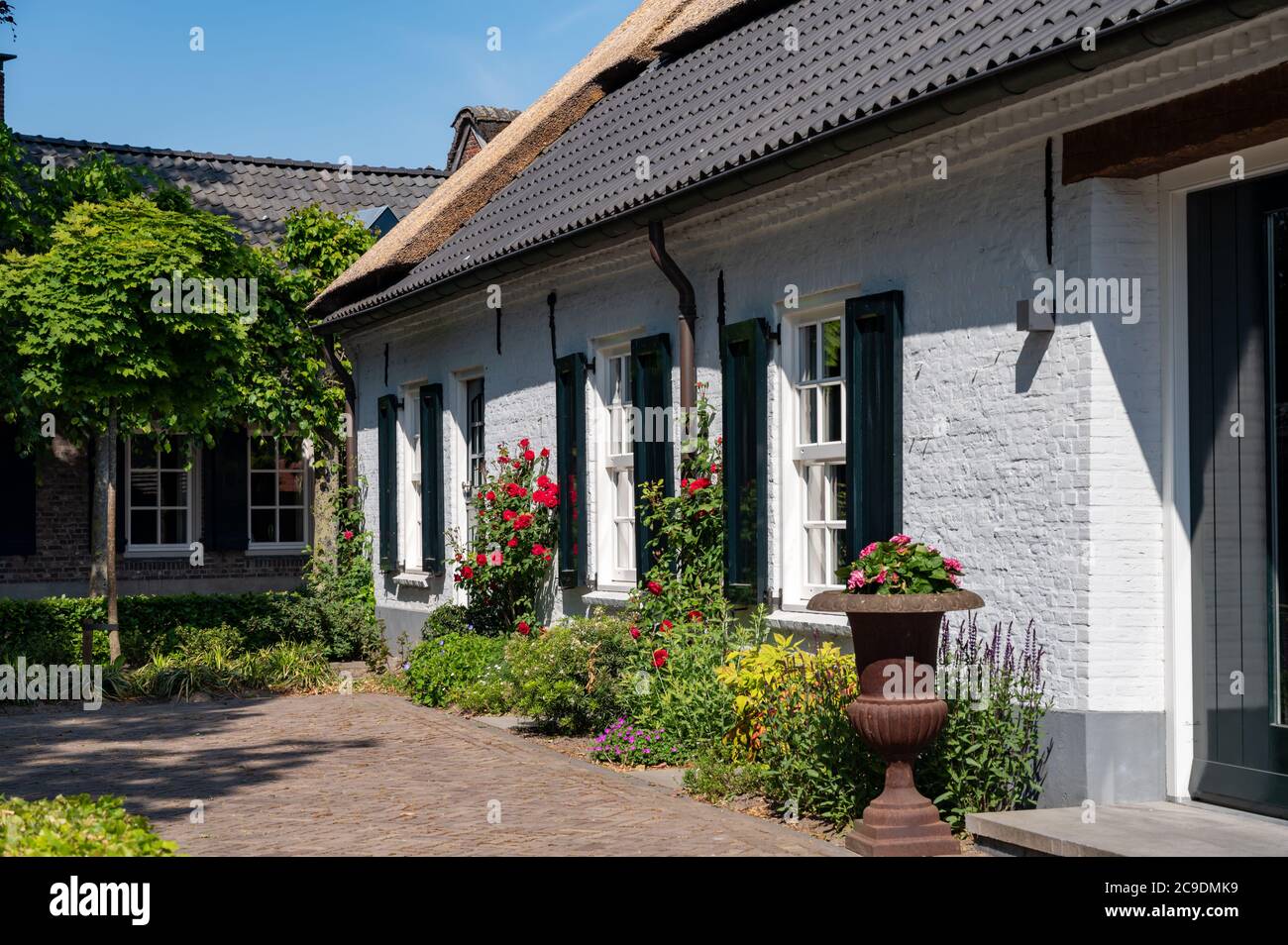 View on old Dutch house with thatched roof for one family in North ...