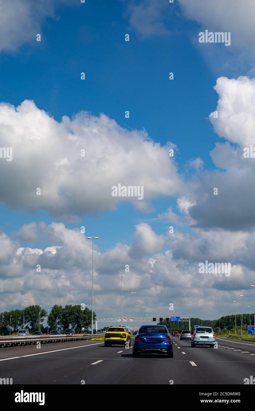 Road network infractrusture in Netherlands, driving safe on high ...