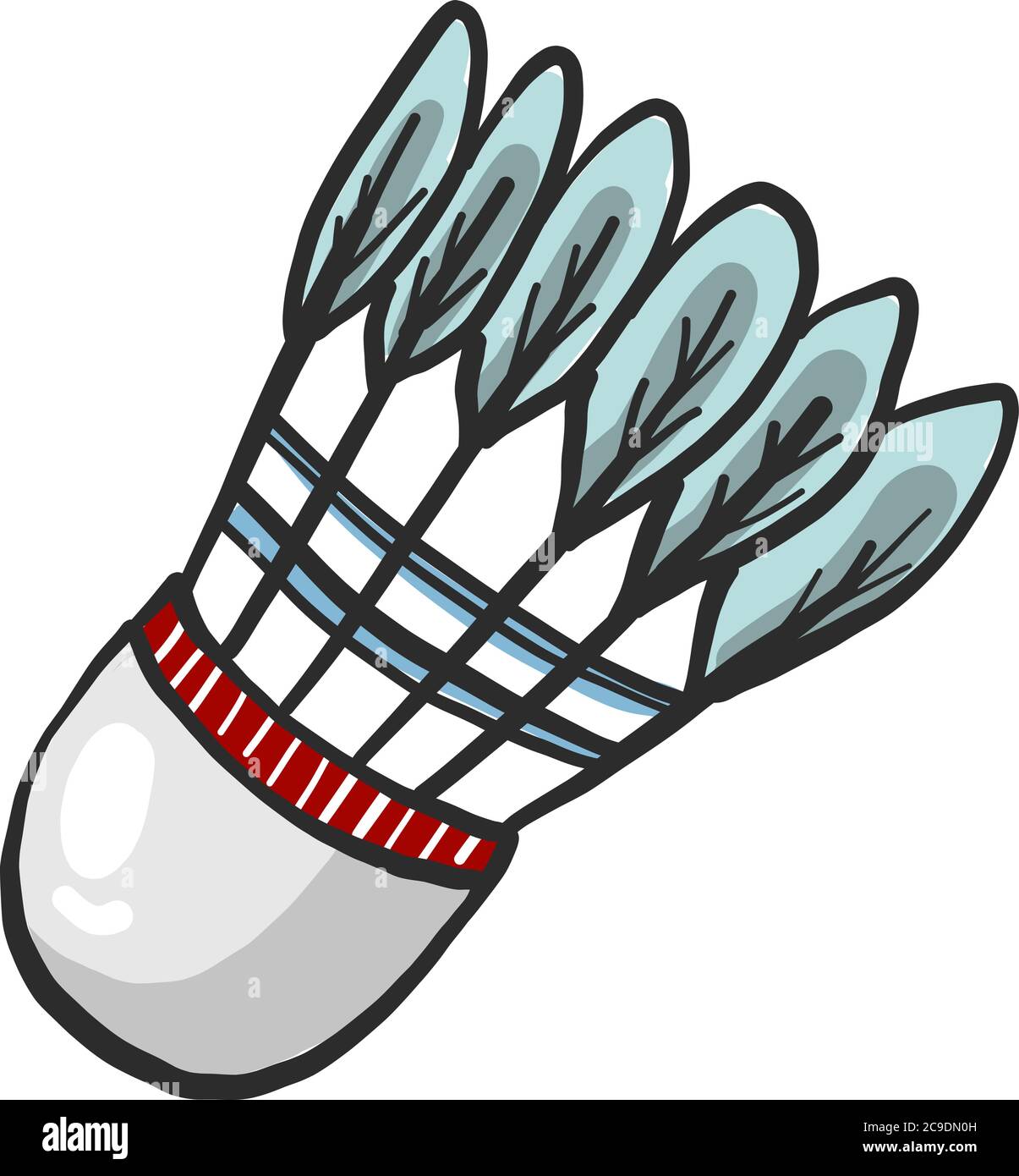 White shuttlecock, illustration, vector on white background Stock ...