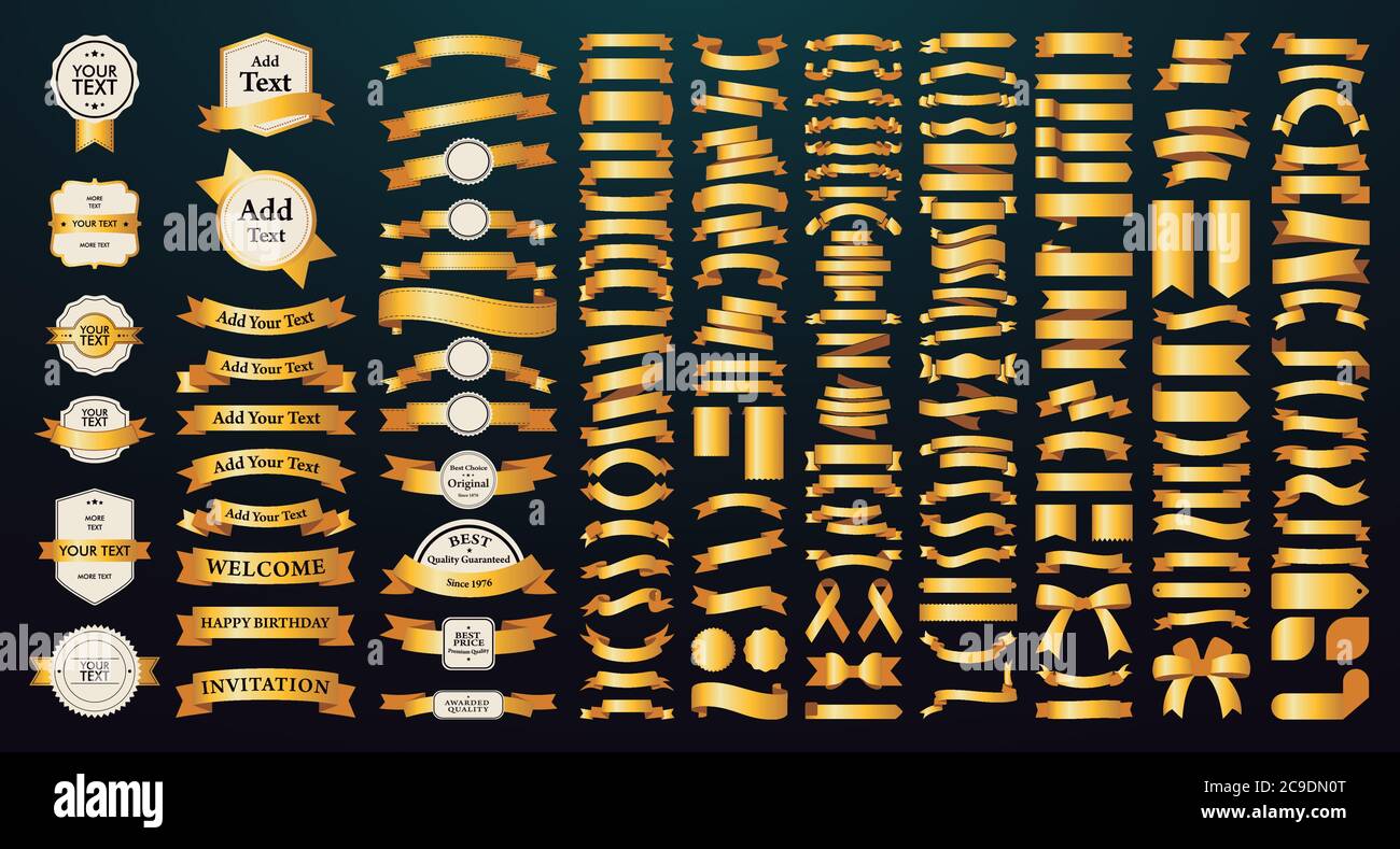 Beautiful Ribbons, Tags and Bows Collection Set Vector Design Eps 10 ...