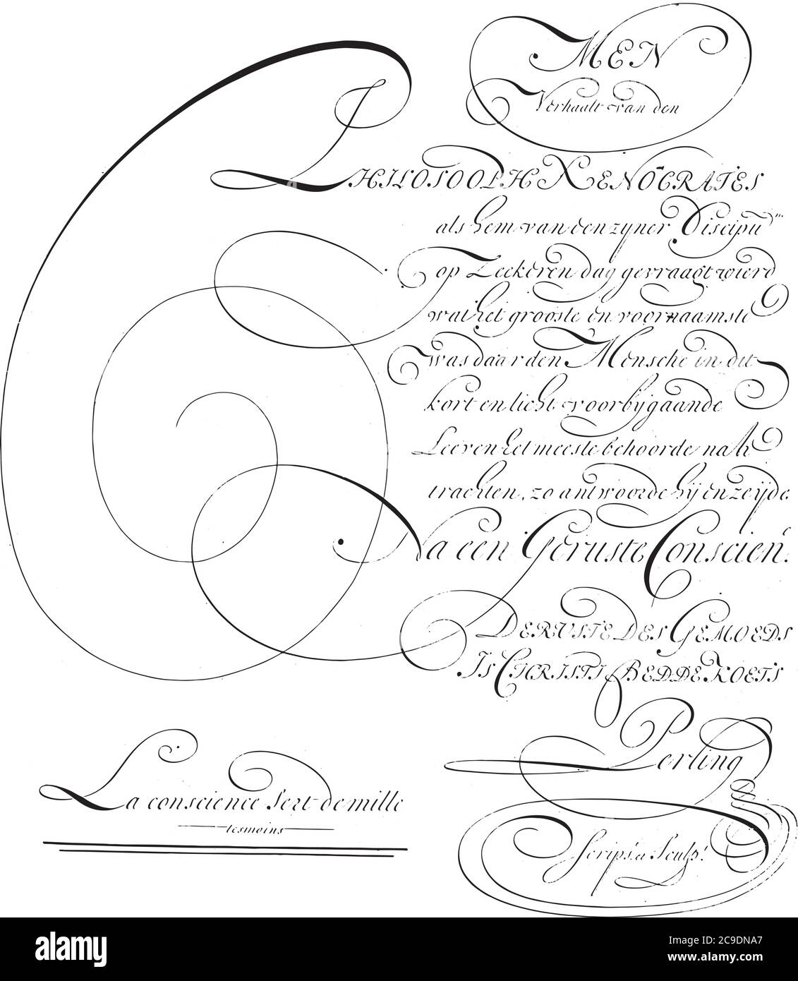 Writing example: Men Verhaalt van den (...), Ambrosius Perling, 1667 ...