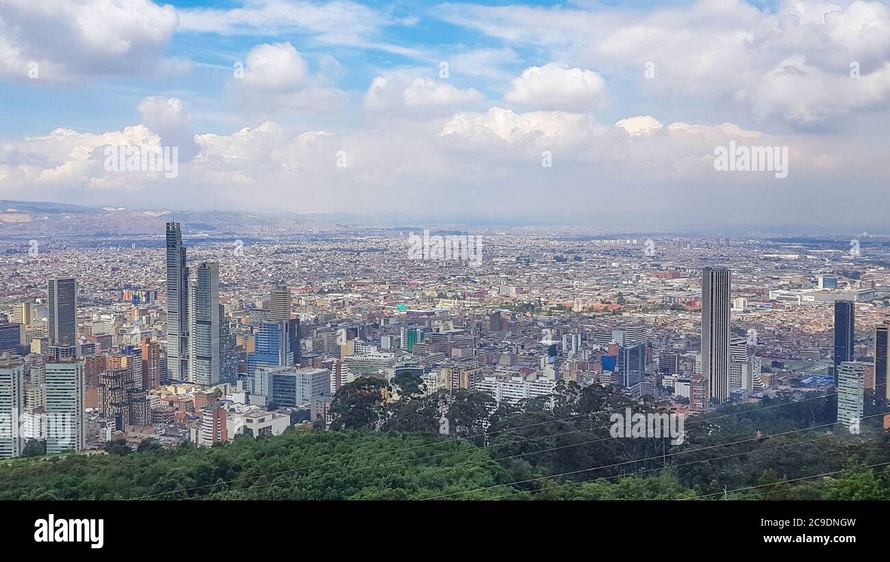 aerial view of Bogota, the capital and largest city of Colombia Stock ...
