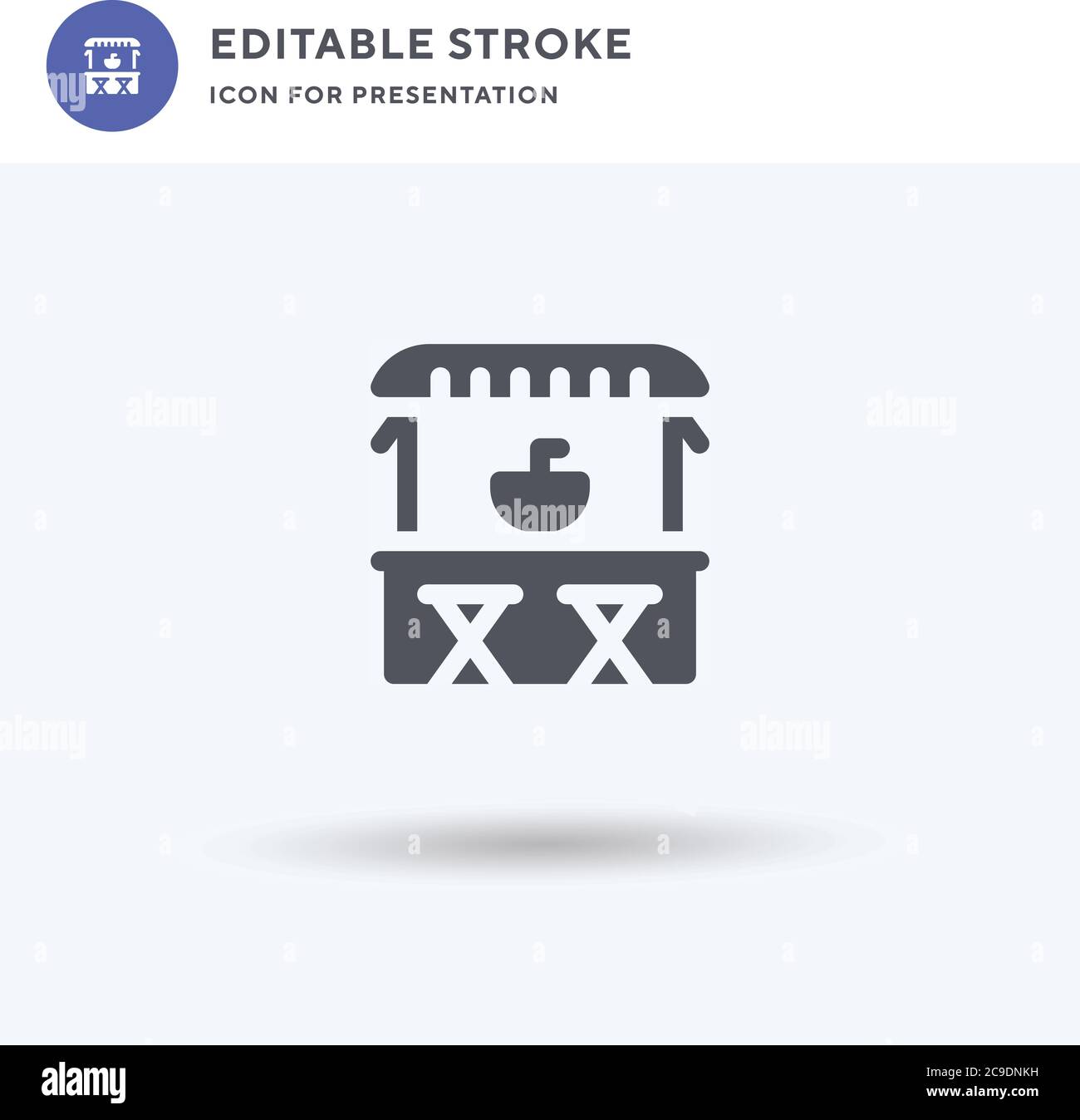 Booth icon vector, filled flat sign, solid pictogram isolated on white ...