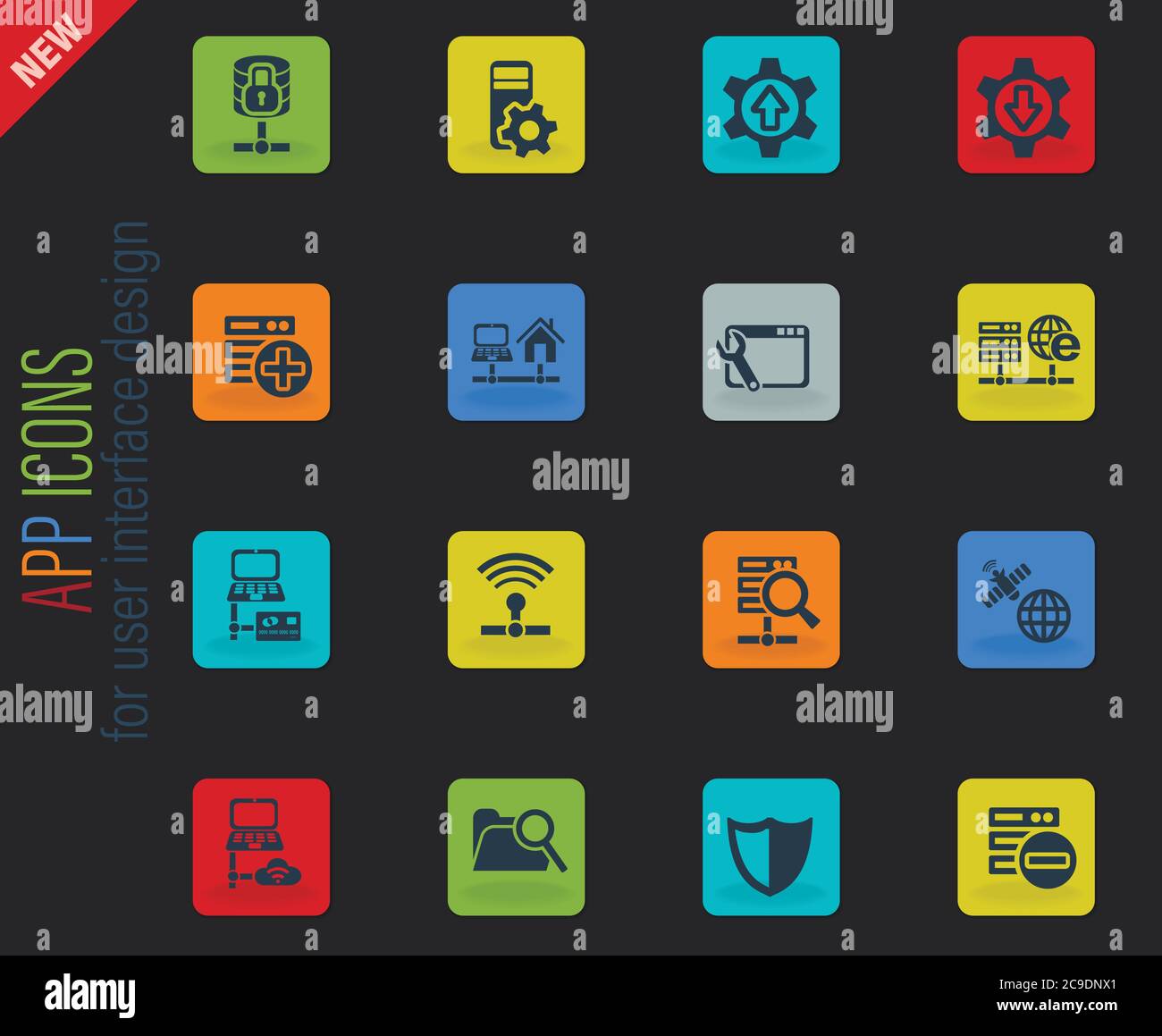 server icon set Stock Vector Image & Art - Alamy