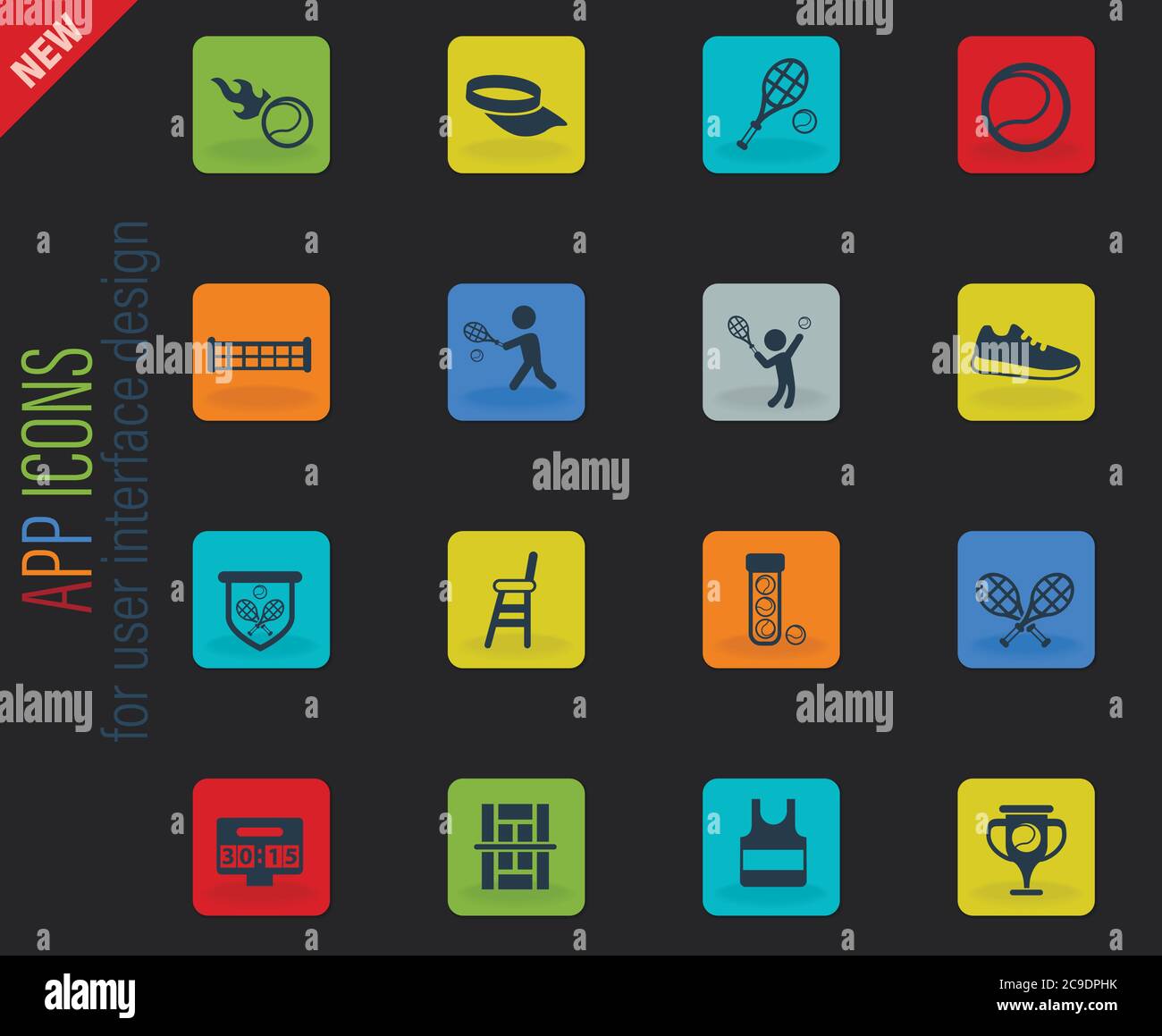 Set rackets tennis balls Stock Vector Images - Alamy