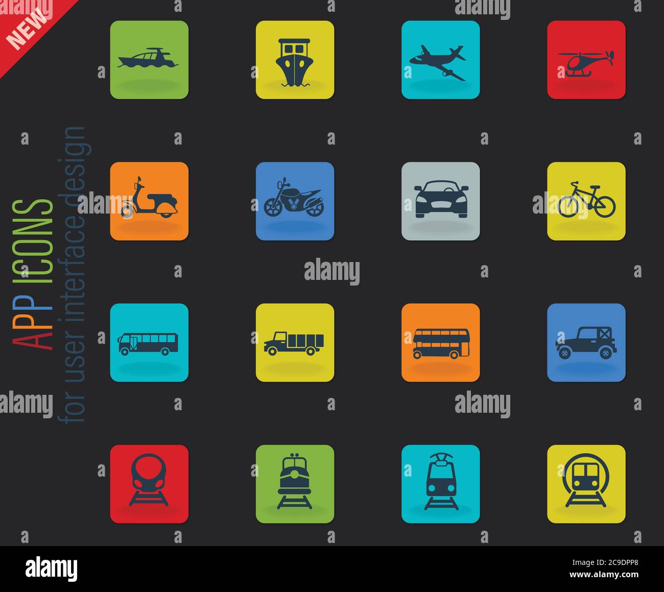 transport icon set Stock Vector Image & Art - Alamy