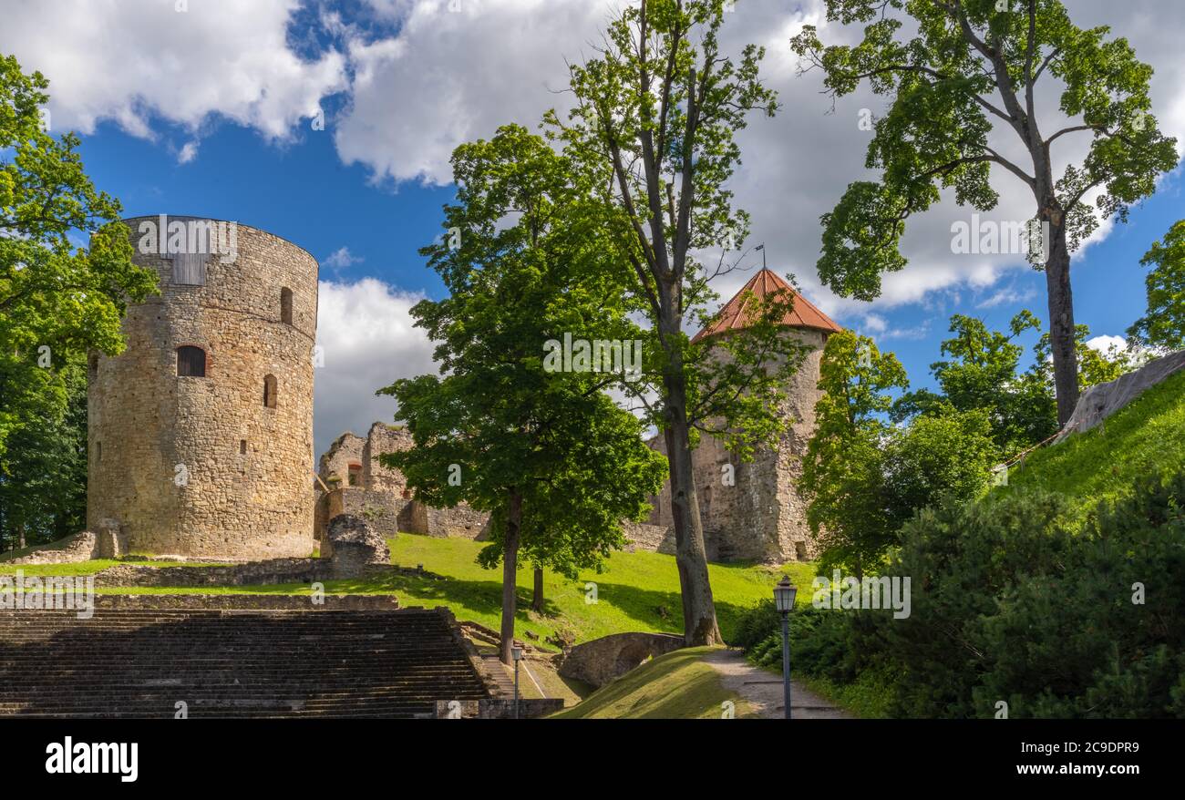 Cesis Castle, one of the most iconic medieval castles in Latvia. The ...