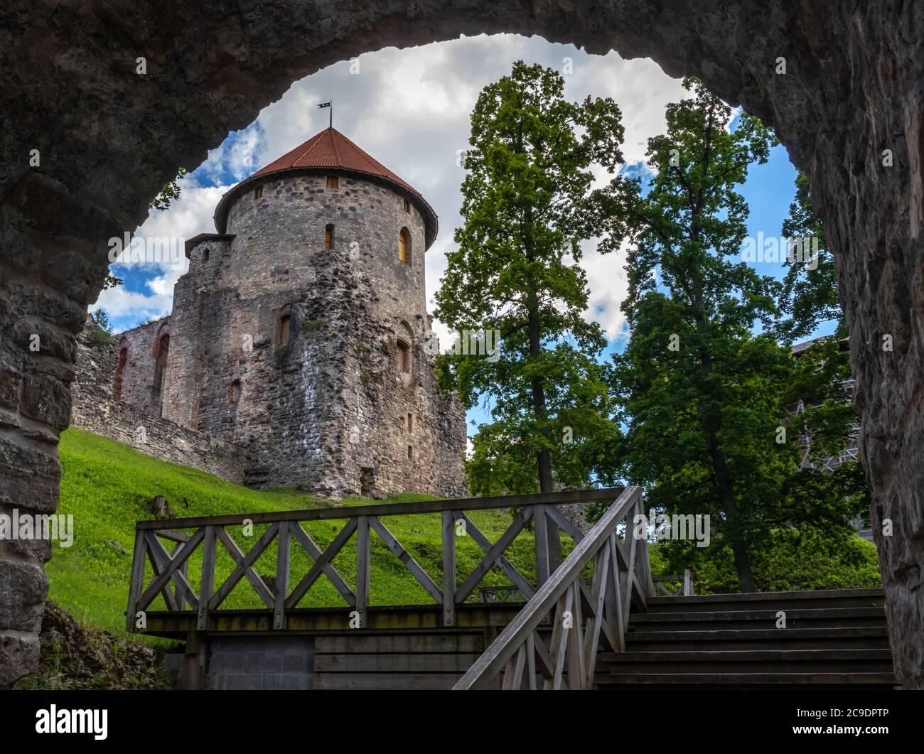 Cesis Castle, one of the most iconic medieval castles in Latvia. The ...