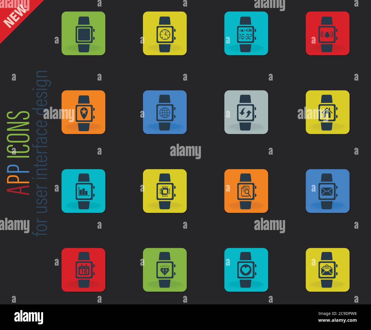 smart watch icon set Stock Vector Image & Art - Alamy