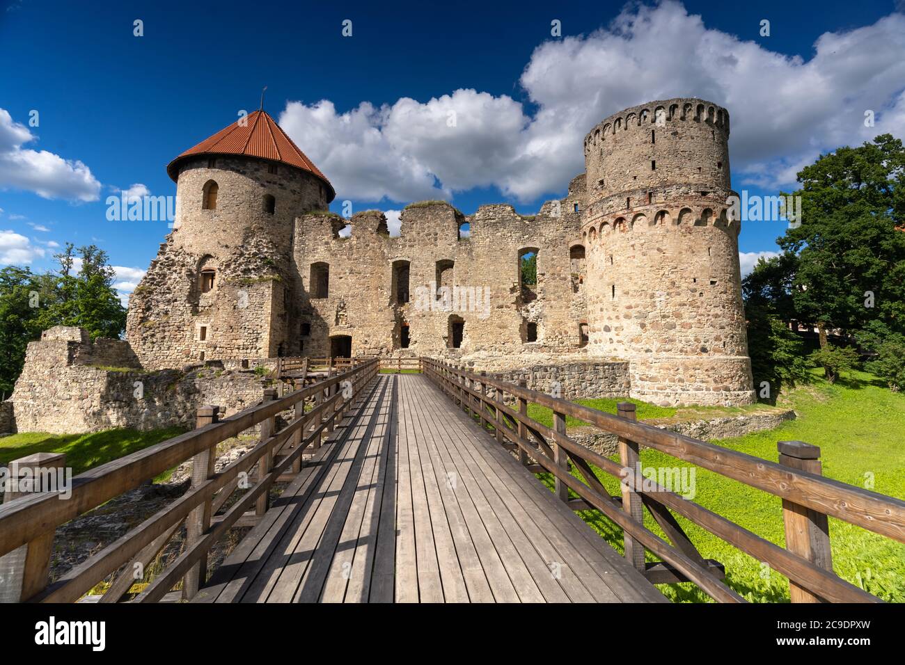 Cesis Castle, one of the most iconic medieval castles in Latvia. The ...