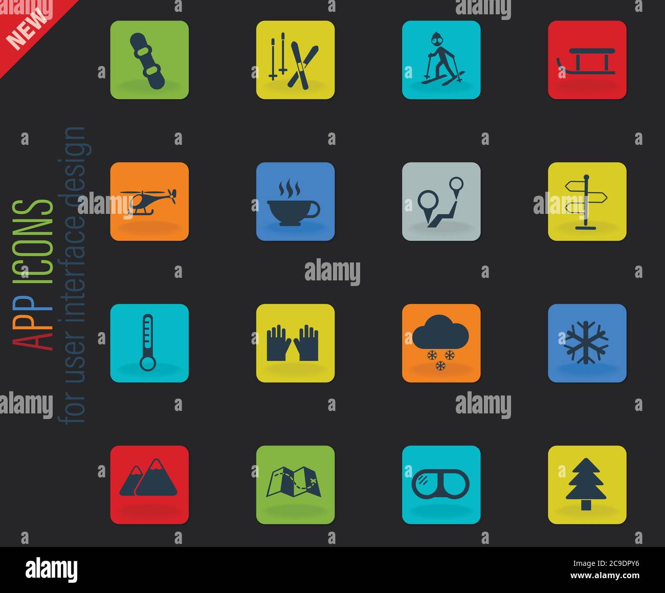 skiing icon set Stock Vector Image & Art - Alamy