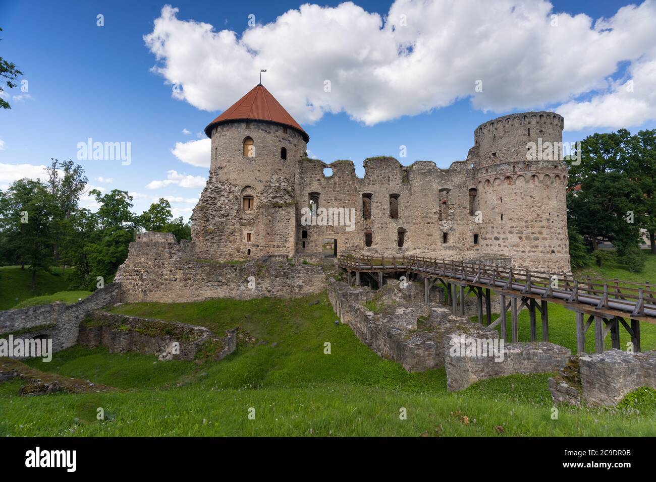 Cesis Castle, one of the most iconic medieval castles in Latvia. The ...