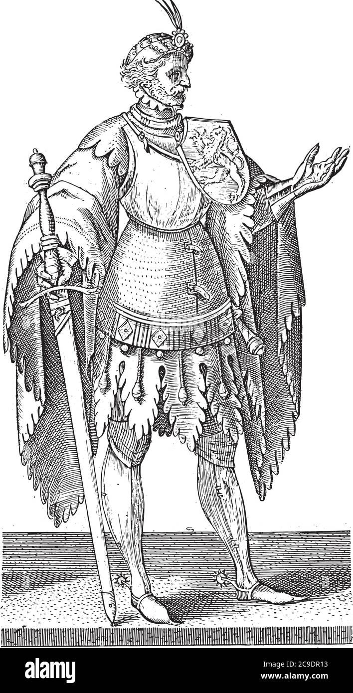 Count Dirk III, turned to the right. The sword in his hand rests with ...