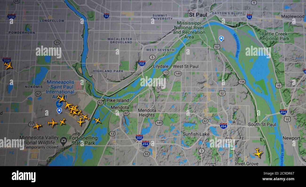 Minnesota airport map hi-res stock photography and images - Alamy
