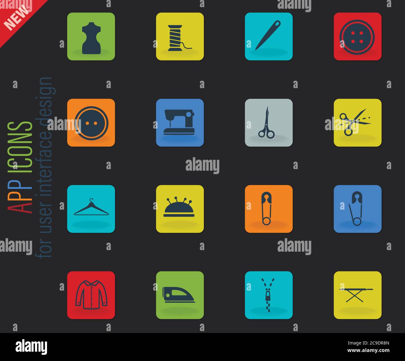 Tailoring simply icons Stock Vector Image & Art - Alamy