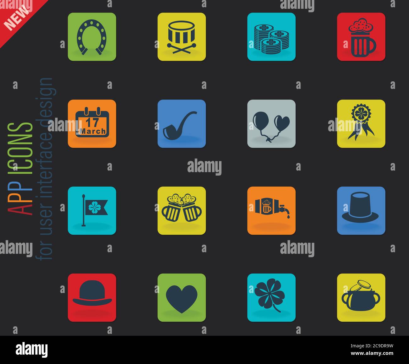 Green hat patrick set Stock Vector Images - Alamy