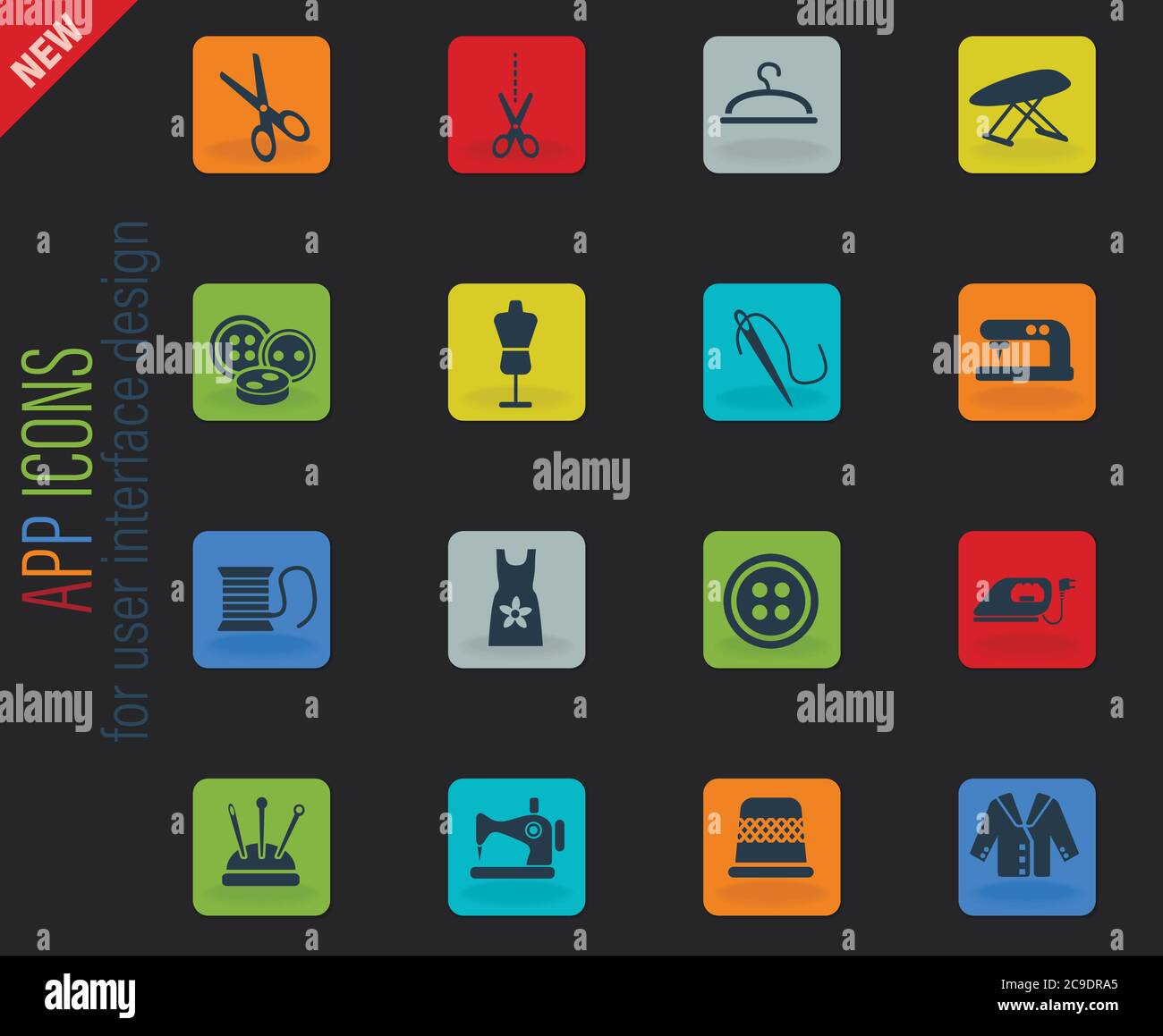 tailoring icon set Stock Vector Image & Art - Alamy