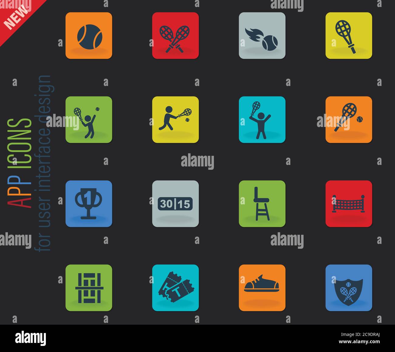 tennis icon set Stock Vector Image & Art - Alamy