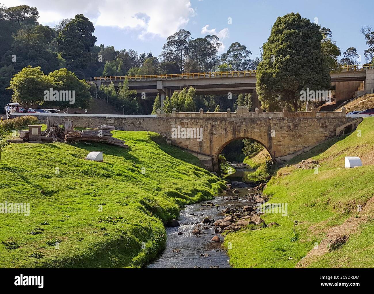 sunny scenery around the Puente de Boyaca in Colombia Stock Photo - Alamy