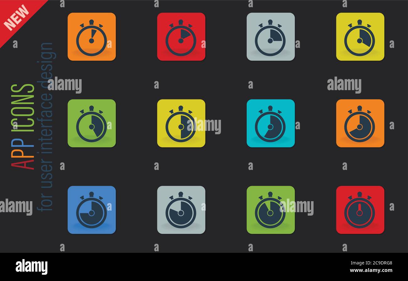 Timer Icon Set Stock Vector Image & Art - Alamy