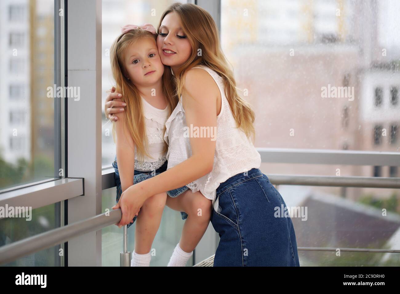 Emotions. Happy loving family. Mother and daughter spend time together ...