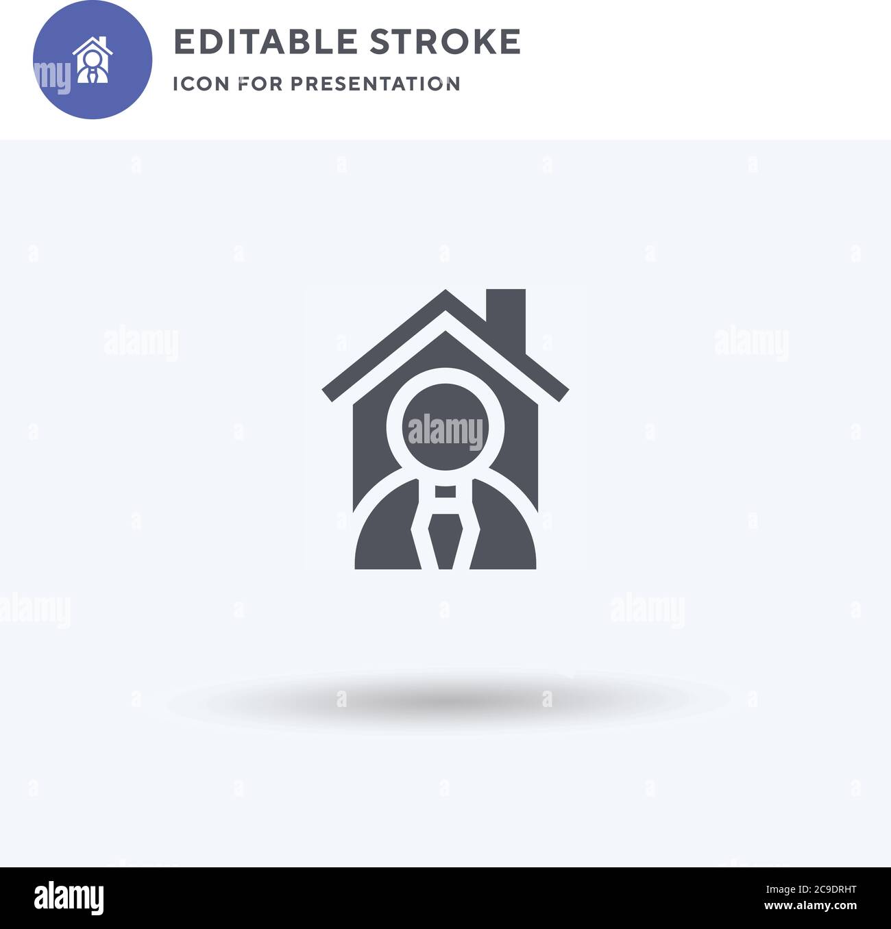 Real Estate Agent icon vector, filled flat sign, solid pictogram ...