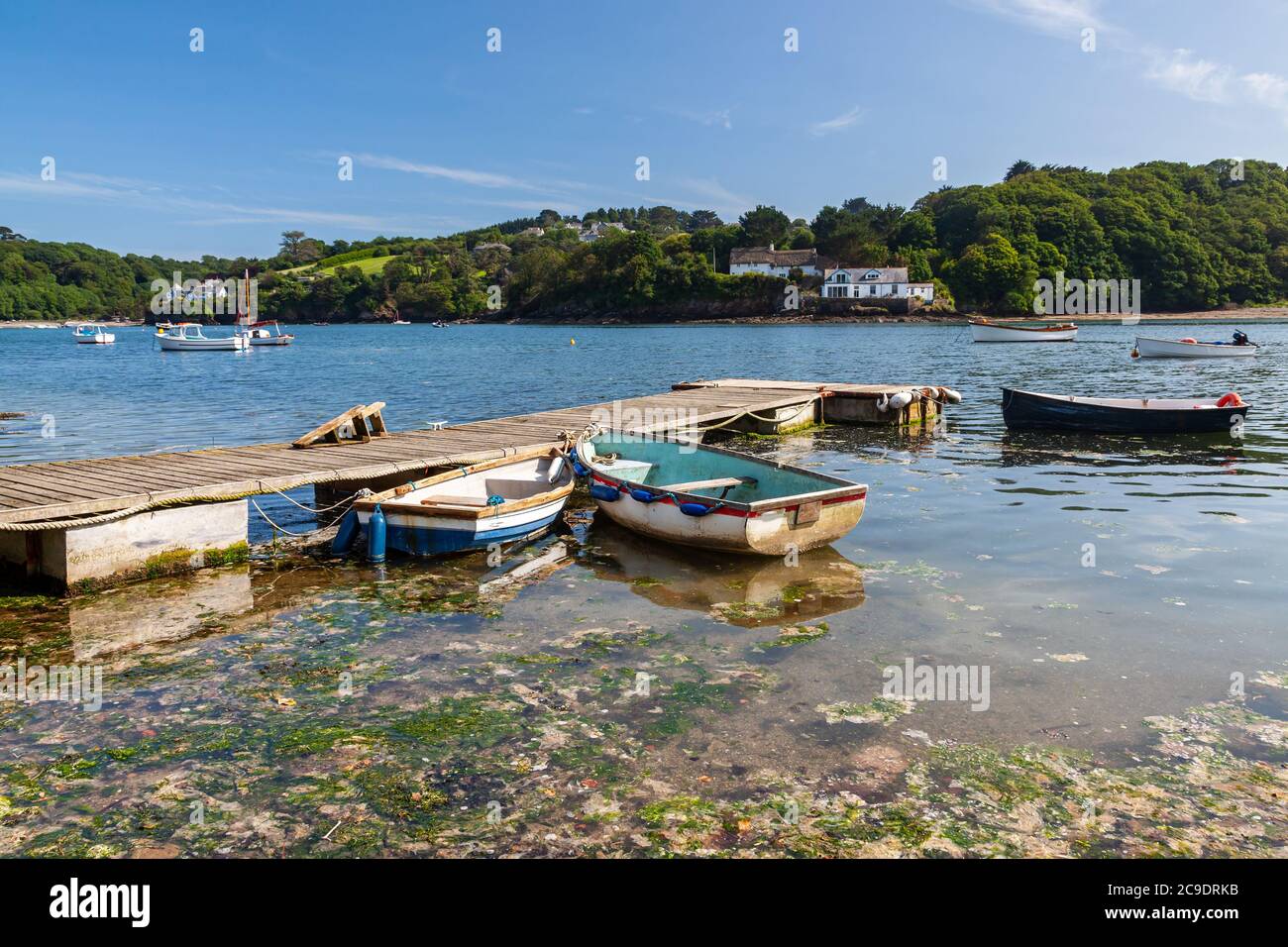 The pictureque Gillan Creek St. Anthony in Meneage Cornwall England UK ...