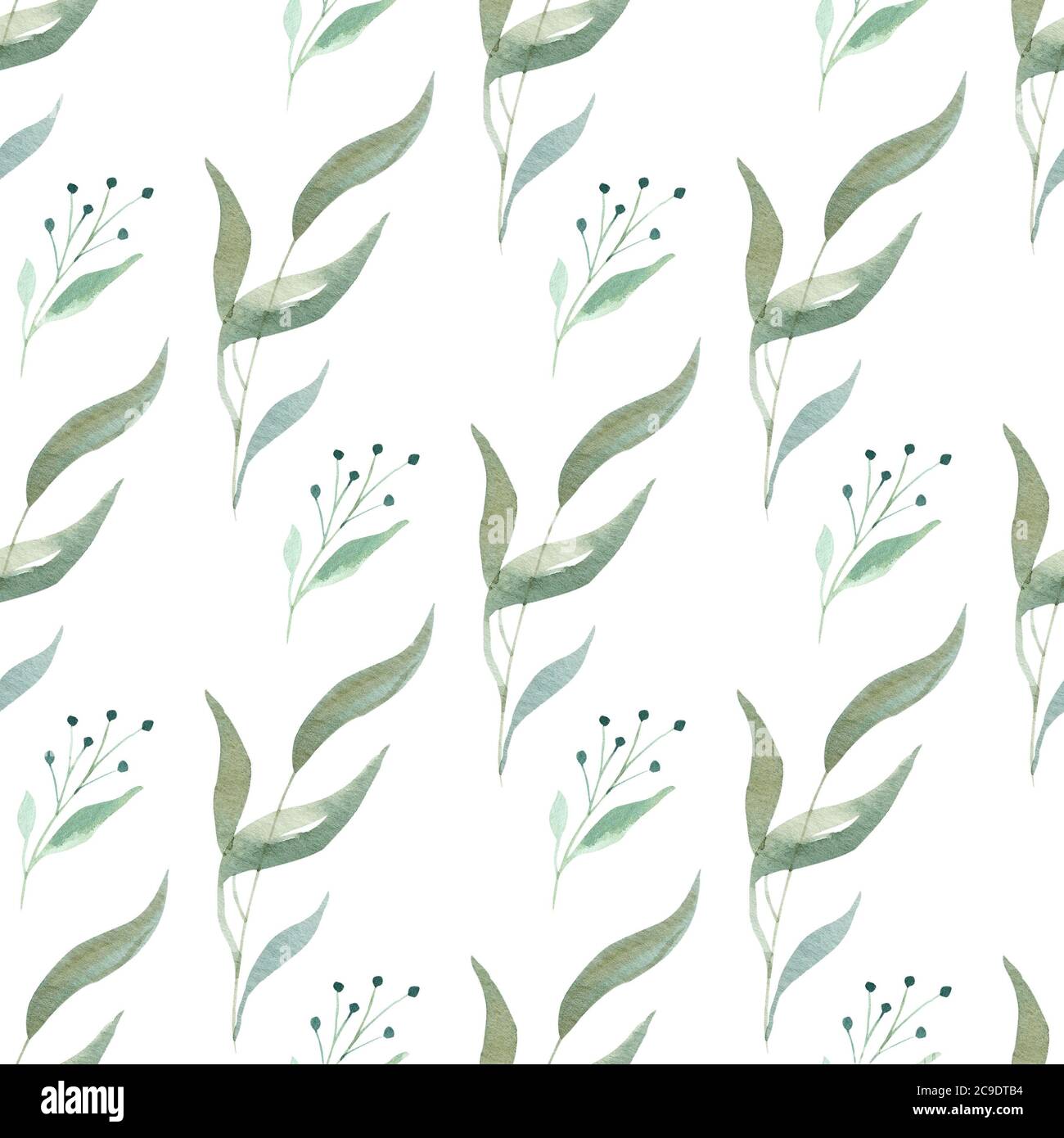Craft Supplies & Tools Watercolor Greenery Digital Paper Seamless ...