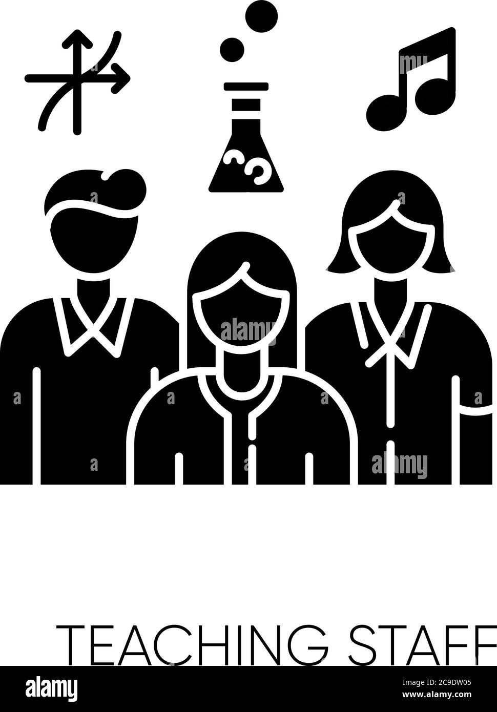 Teaching staff black glyph icon. Educational institution personnel ...