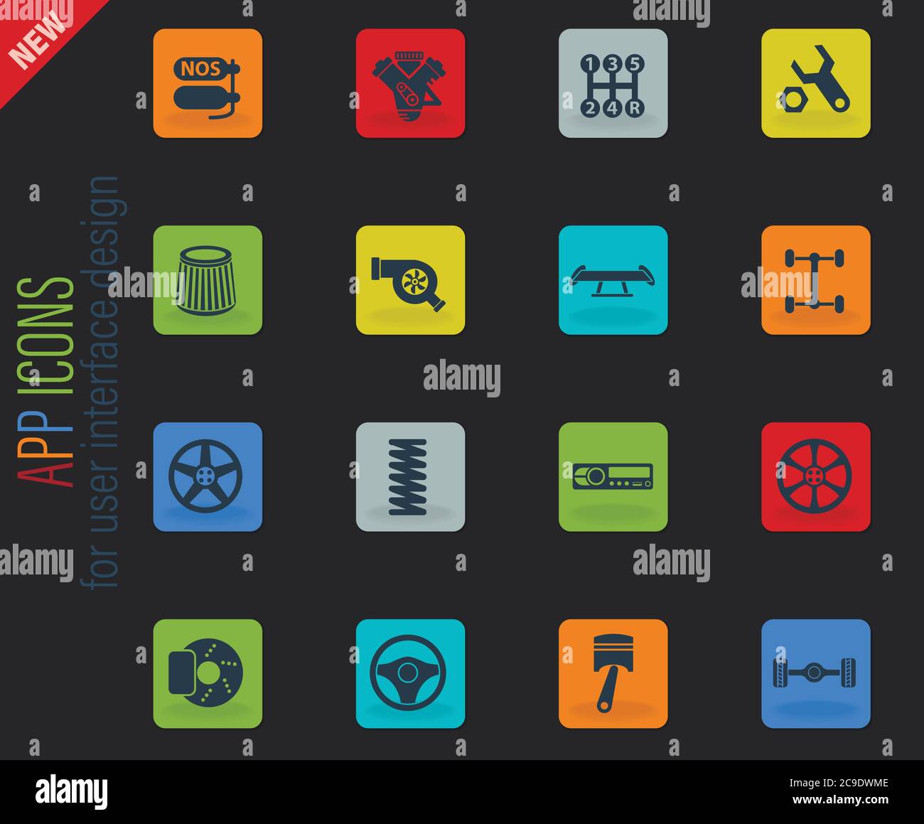 auto tuning icon set Stock Vector Image & Art - Alamy