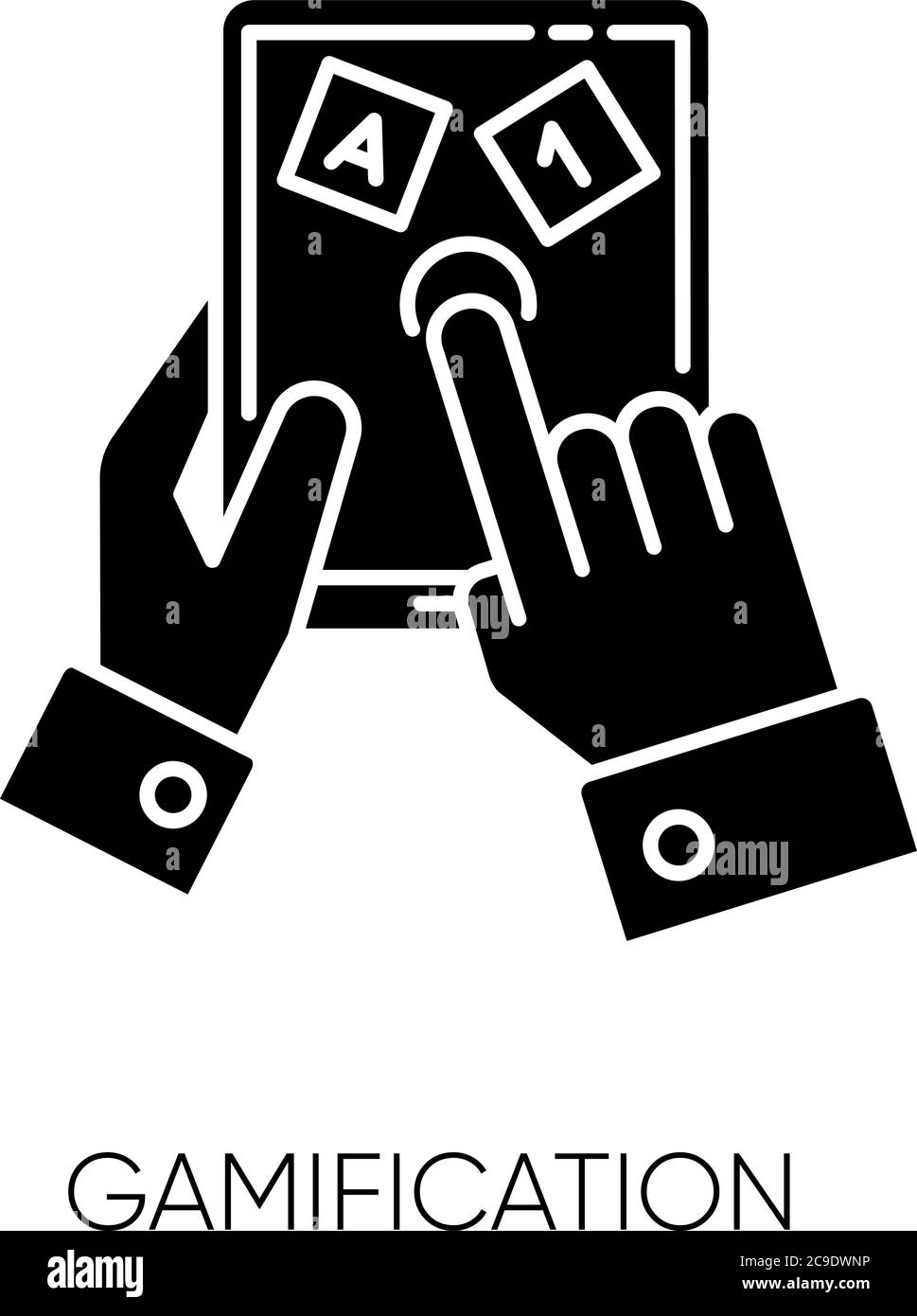 Gamification black glyph icon. Entertaining education silhouette symbol ...