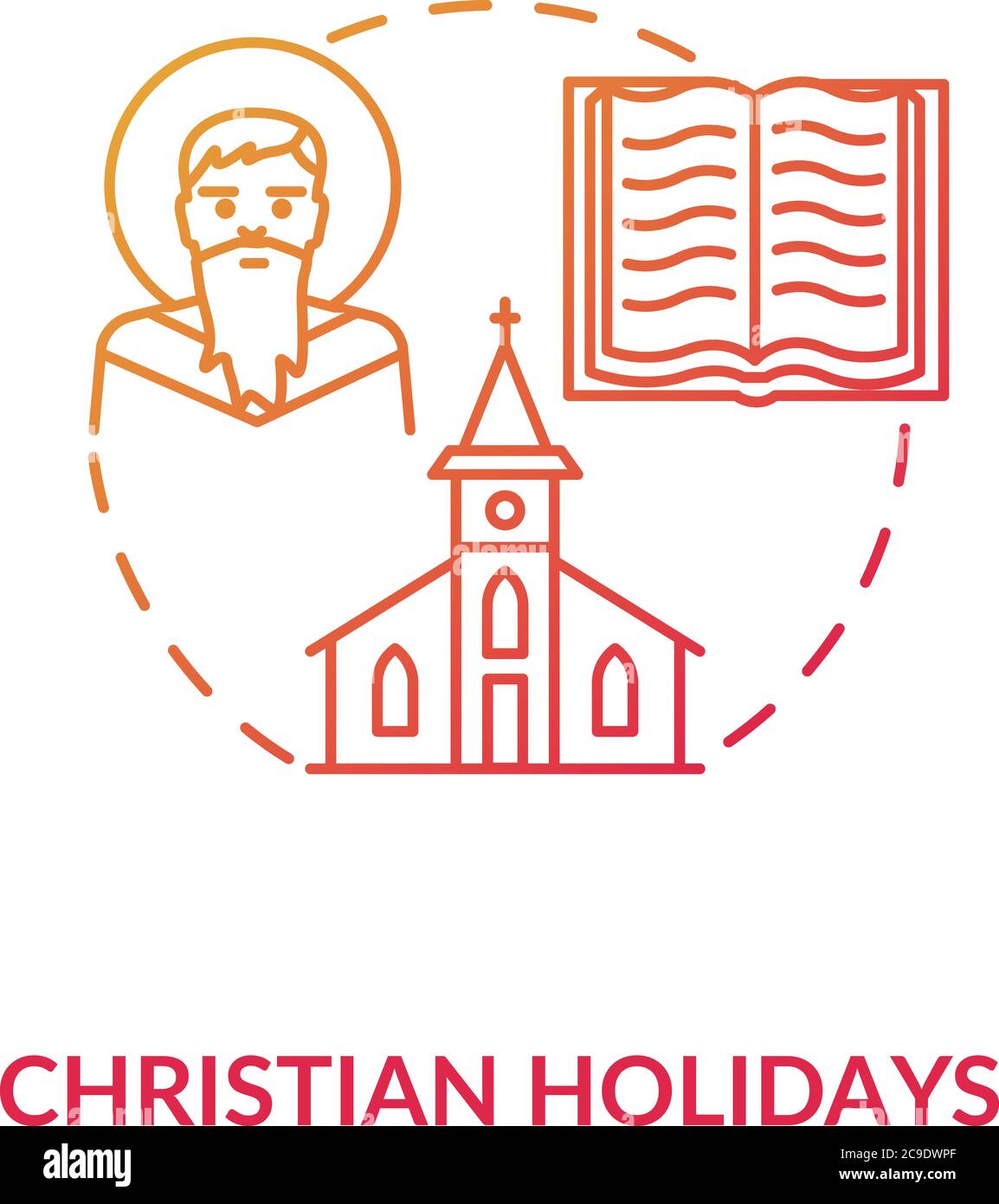 Christian holidays concept icon. Traditional religious events and ...